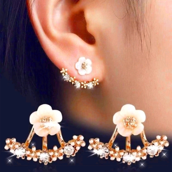 Jewelry | Nwt Flower Front Back Earrings | Poshmark